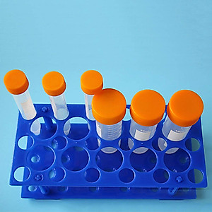 Test Tube Rack, Centrifuge Tube Holder (2 Pack - Blue and Orange) for 10ml, 15ml, 50ml, Detachable Plastic Stand, 28 Well