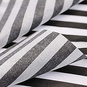 Md trade Stripes Tissue Paper Stripes Wrapping Paper, Black and White, 28 Inch by 20 Inch, 30 Sheets