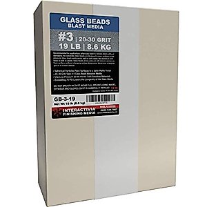 #3 Glass Beads - 19 lb or 8.6 kg - Blasting Abrasive Media (Very Coarse) 20-30 Mesh or Grit - Spec No 3 for Blast Cabinets Or Sand Blasting Guns - Large Beads for Peening and Finishing