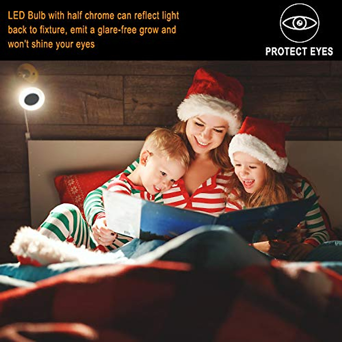 KarlunKoy Half Chrome Light Bulbs,Dimmable 6W (Eqv. 60W) Anti-Glare LED Light Bulbs,Soft White 2700K,G80/G25 Globe Light Bulb Half Gold Dipped,Decorative Mirror,E26 Base for Vanity (Pack of 1)