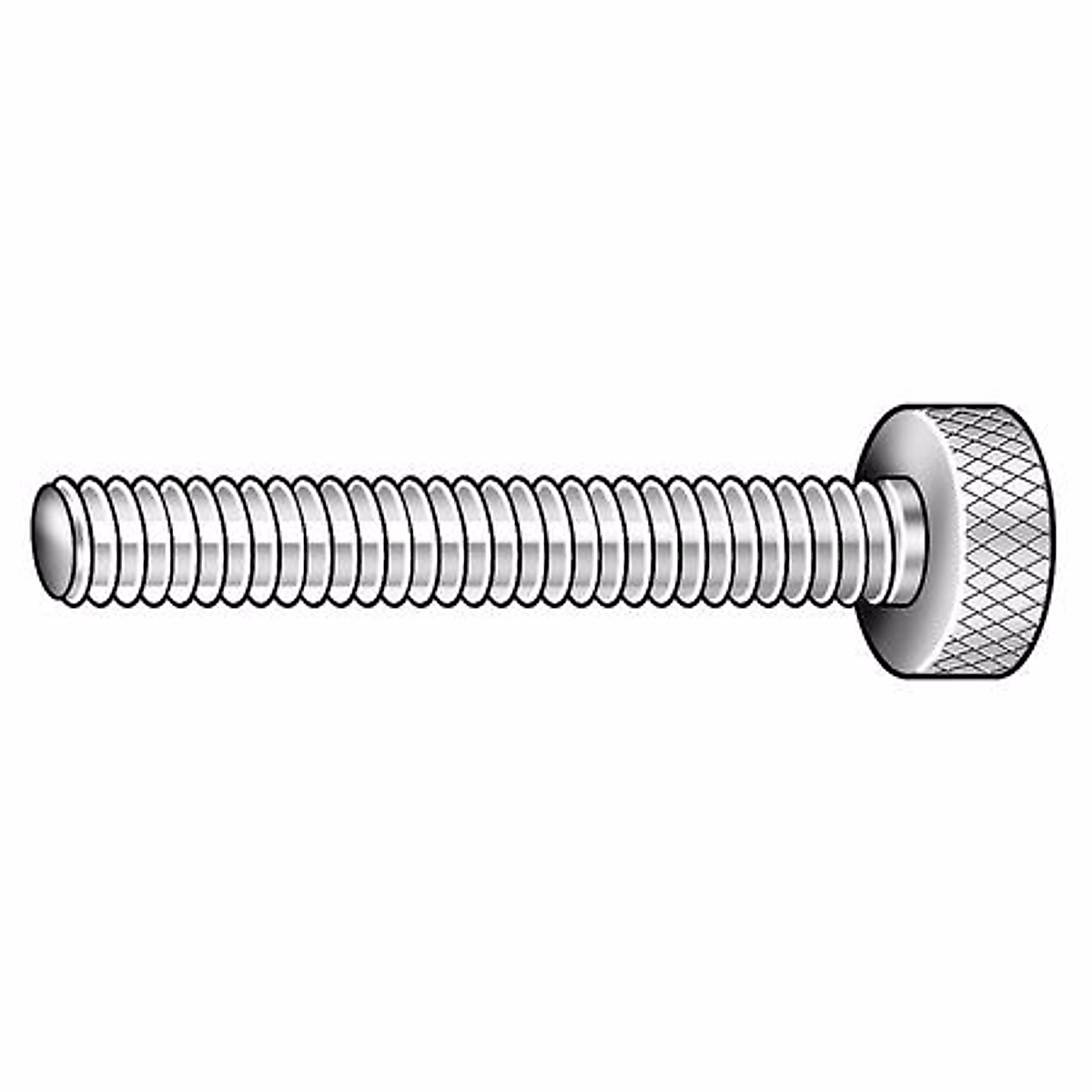 Thumb Screw, Knurled, 10-32x2 in, PK2