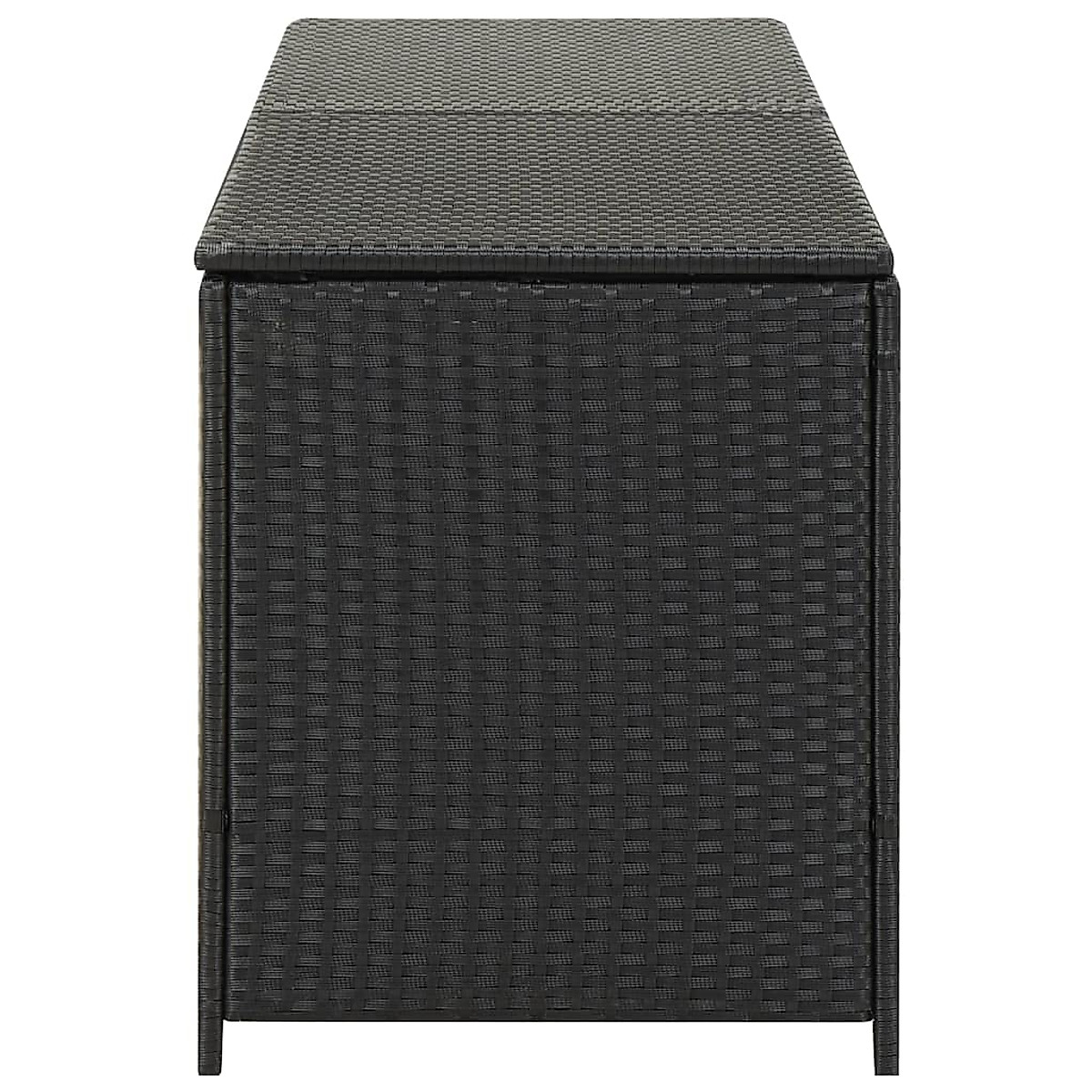 vidaXL Patio Storage Box - Poly Rattan - Black - Spacious Outdoor Storage Solution for Patio Accessories & Gardening Supplies - Weather Resistant - Easy Access Design - Dimensions: 78.7"x19.6"x23.6"