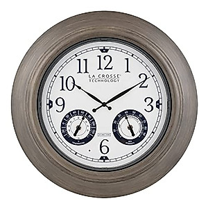 La Crosse Technology 435-3256A-C-INT 21" Indoor/Outdoor Metal Atomic Analog Clock with Lighted Constellation Dial