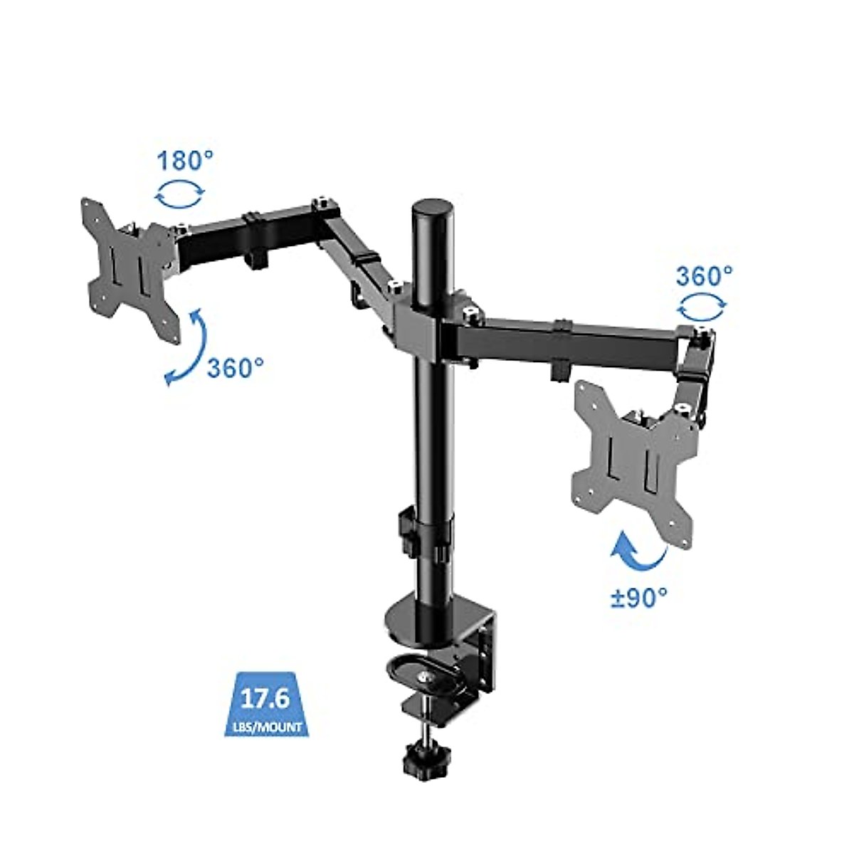 Rocelco 40" Large Height Adjustable Standing Desk Converter with Dual Monitor Mount BUNDLE - Quick Sit Stand Up Computer Workstation Riser - Retractable Keyboard Tray - Black (R DADRB-40-DM2)