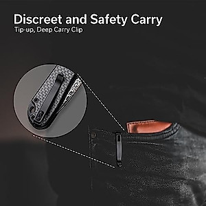 CIVIVI Elementum II Pocket Folding Knife, 2.96" Damascus Blade Utility Knife with Deep Carry Pocket Clip for EDC C18062PB-DS1