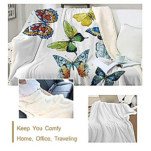 Sleepwish Butterfly Throw Blanket Butterfly Fleece Blankets and Throws for Kids Girls Adults Women Vintage Butterflies Plush Blankets Soft Fuzzy Novelty Sherpa Blanket Butterfly Gifts (50 x 60 Inch)
