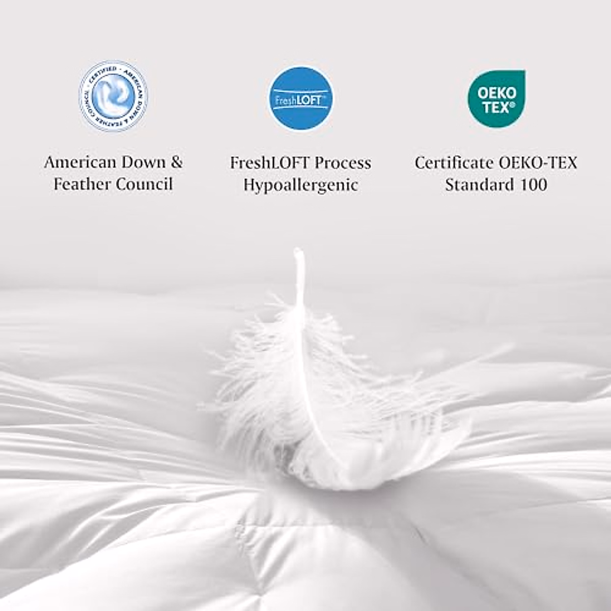 Martha Stewart Mattress Topper King Size - 3 Inch Feather Bed 100% Cotton Cover Fabric- All Seasons Fluffy White Mattress Pad Feather Topper Relieve Back Pain for Bedroom