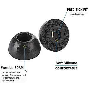 3Pairs EPYSN Memory Foam Ear Tips Compatible with Samsung Galaxy Buds Pro Earbuds,Eartip L/M/S with Portable Storage Box Case (Black)