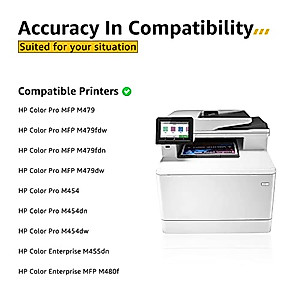 CMYBabee Compatible Toner Cartridge Replacement for HP 414A 414X W2020X for Color Laserjet Pro MFP M479fdw M479fdn M454dw M454dn M454 M479 Printer Ink No Chip (Black Cyan Magenta Yellow)
