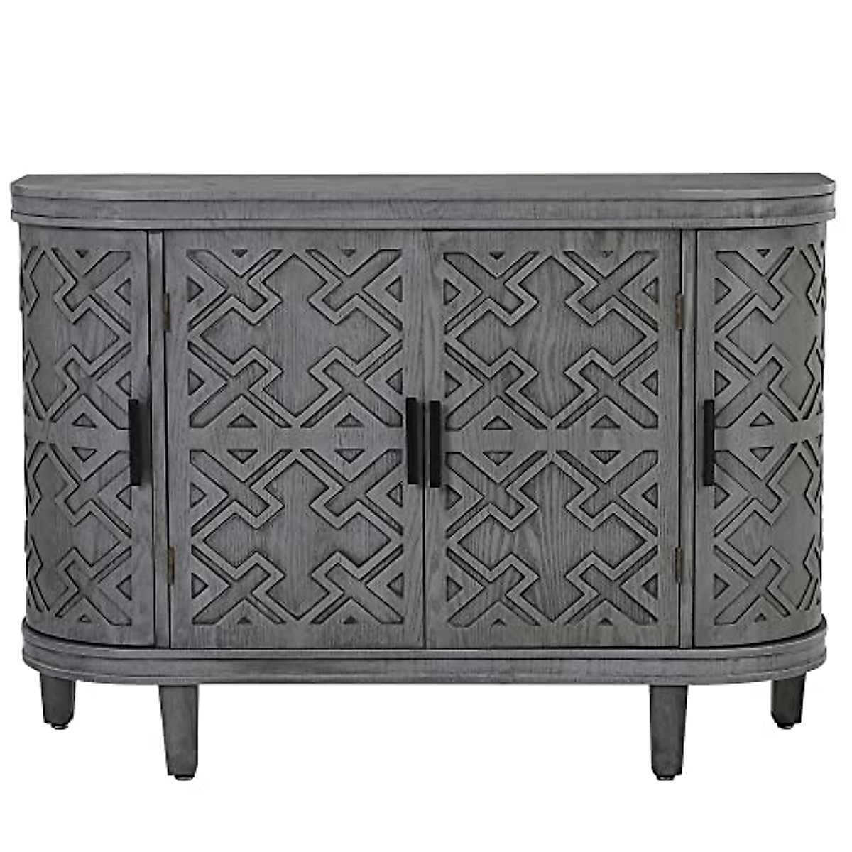 MISPACIO Grey Farmhouse Sideboard Buffet Cabinet Retro Sideboard Buffet Cabinet with Doors Wood Storage Cabinet for Living Room Entryway Kitchen