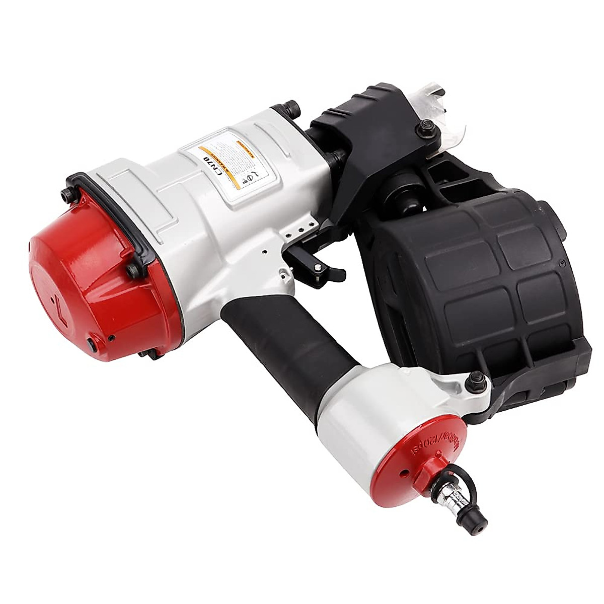 HiwowSport Nail Gun 1-3/4" to 2-3/4" Pneumatic Roofing Nailer,15° Coil Nailer with Safety Goggles