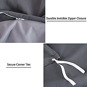 CAROMIO Duvet Cover Queen Size, 3 Pieces Double Brushed Microfiber Duvet Cover Set, All Season Soft Reversible Duvet Cover with Zipper Closure, Charcoal/Silver Grey, 90x90 Inches
