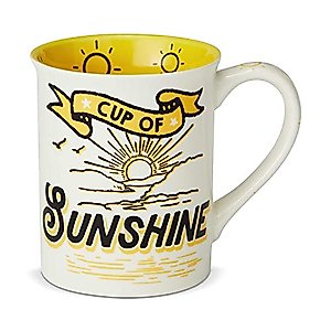 Enesco Our Name is Mud “Cup of Sunshine, 16 oz. Stoneware Mug, 1 Count (Pack of 1), Yellow