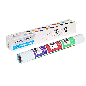 guangyintong Glow in The Dark Heat Transfer Vinyl Rolls, 12" x 5ft Luminous Green Iron on Vinyl for T Shirts, PU Elastic HTV Vinyl for All Cutter Machine Easy to Cut & Weed for Cool Costumes & Design