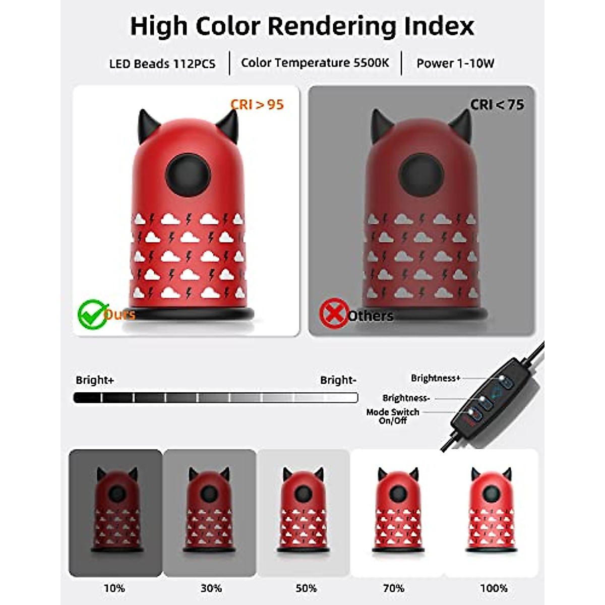 Glendan Mini Photo Studio Light Box, 14" x 10" Photo Shooting Tent kit, Portable Foldable Light Box Photography with 112pcs LED Light, 6 Color PVC Backgrounds, 4 Reflection Boards for Small Items