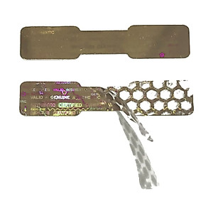 1,000 Gold Dog Bone Hologram Sticker TamperMax Tamper Evident Security Label Holographic Seal Sticker, Dogbone Size 1.75" x 0.375" (44mm x 9mm). (Gold)