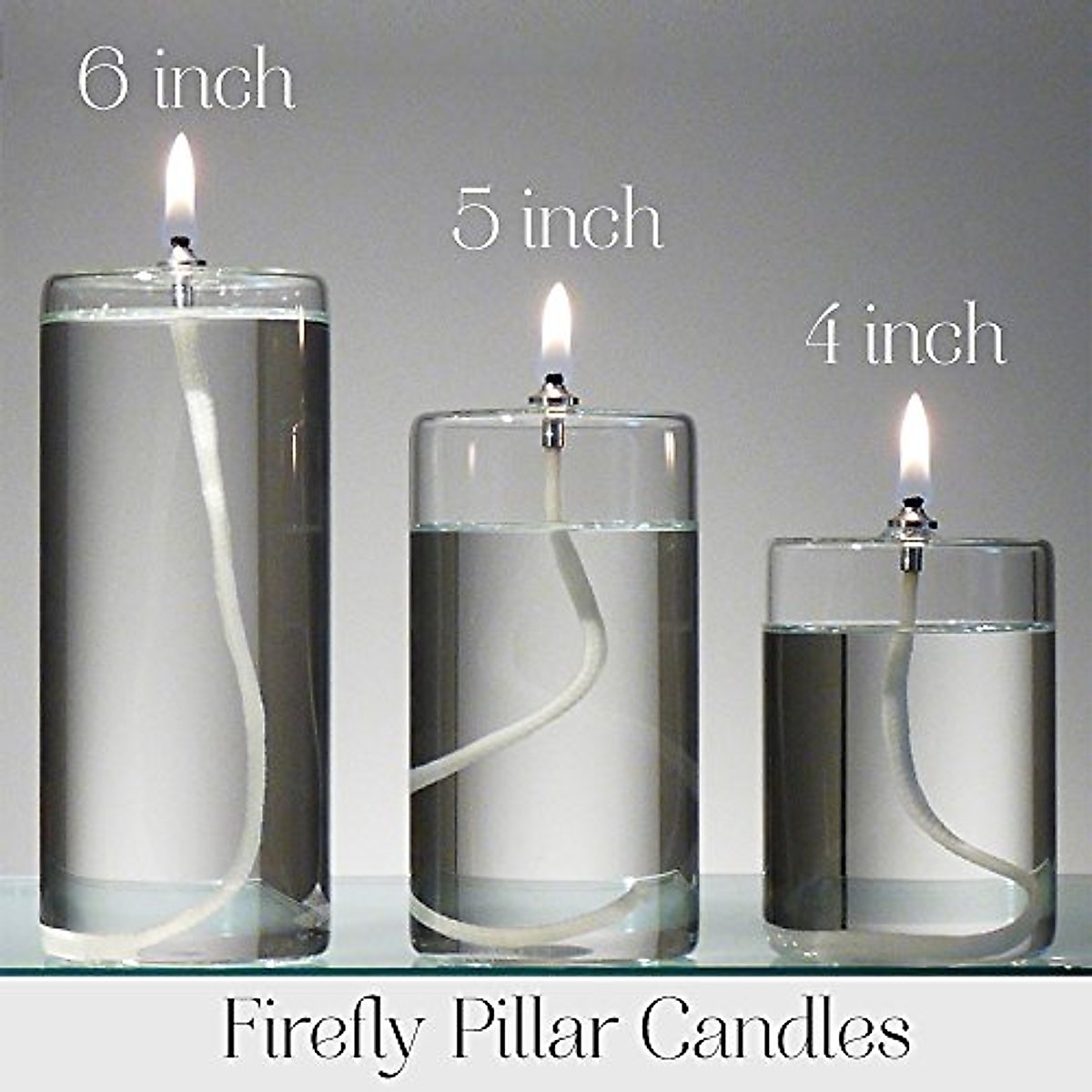 Firefly Dripless 6-Inch Refillable Glass Pillar Candle - Memory, Unity, Prayer and Window Candle Without The Wax Mess - Use Alone, in a Candle Holder or Lantern - for use in The Interior of Your Home