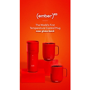 Ember Temperature Control Smart Mug 2, 10 Oz, App-Controlled Heated Coffee Mug with 80 Min Battery Life and Improved Design, (PRODUCT) RED