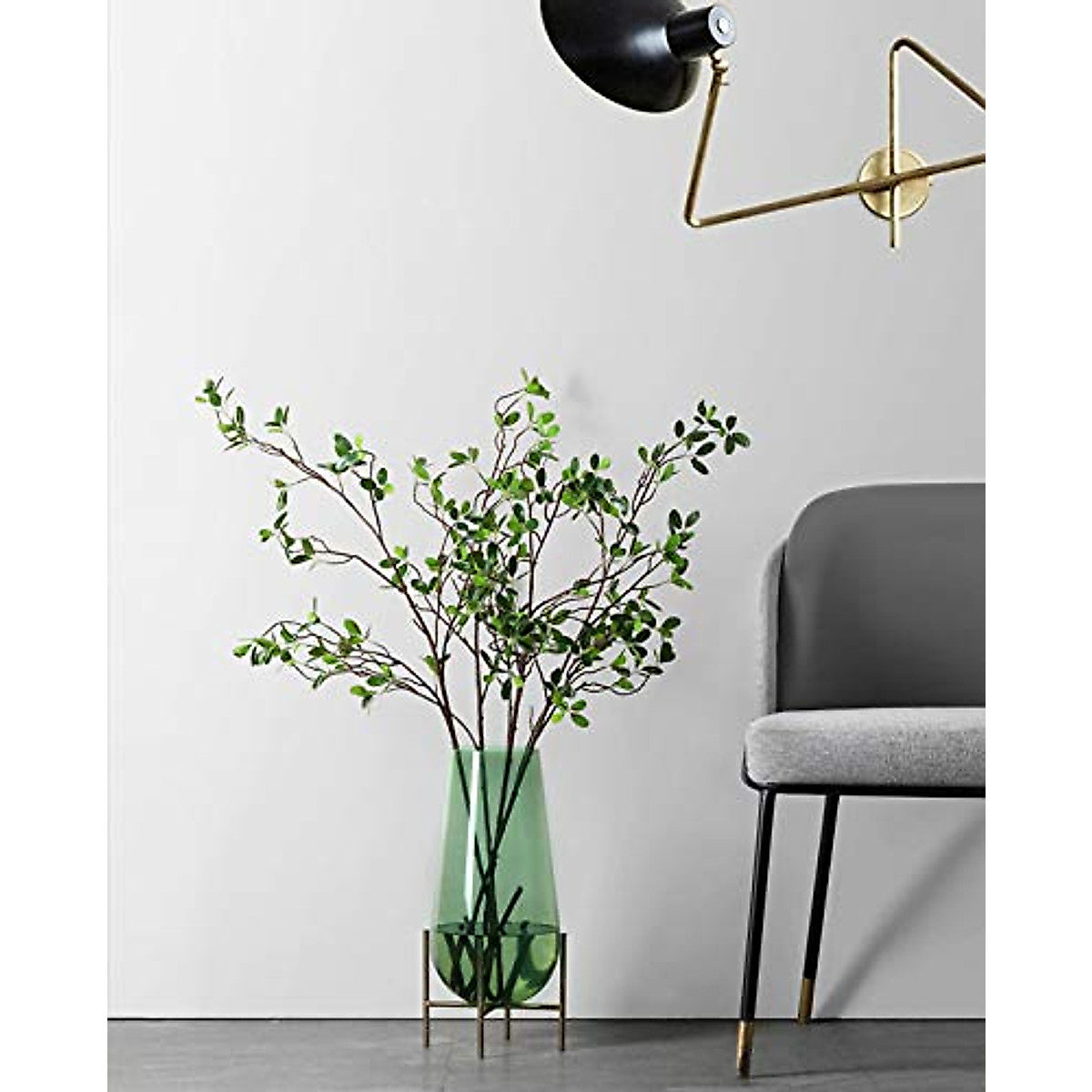 Artificial Plant 43.3 Inch Green Branches Leaf Shop Garden Office Home Decoration (2 pcs)