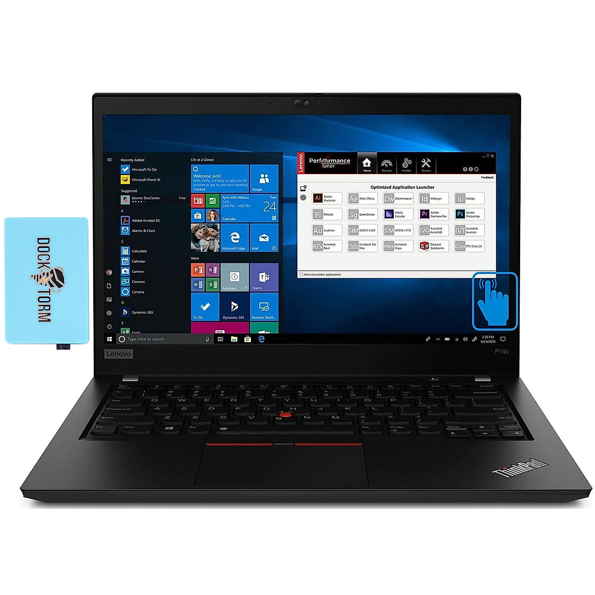 Lenovo ThinkPad P14s Gen 2 Business Laptop 14.0" Touchscreen FHD IPS (Intel i7-1185G7 3.00GHz, 32GB RAM, 1TB PCIe SSD, T500 4GB, Backlit KYB, 2 Thunderbolt 4, WiFi 6, Win 11 Pro) with Dockztorm Hub