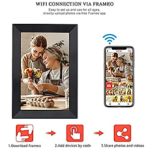 Ikismet Digital Photo Frame, Digital Picture Frame Smart Photo Frame with 1280x800 IPS Touch Screen, Auto-Rotate and Slide Show, Share Moments via Frameo APP from Anywhere (Black)