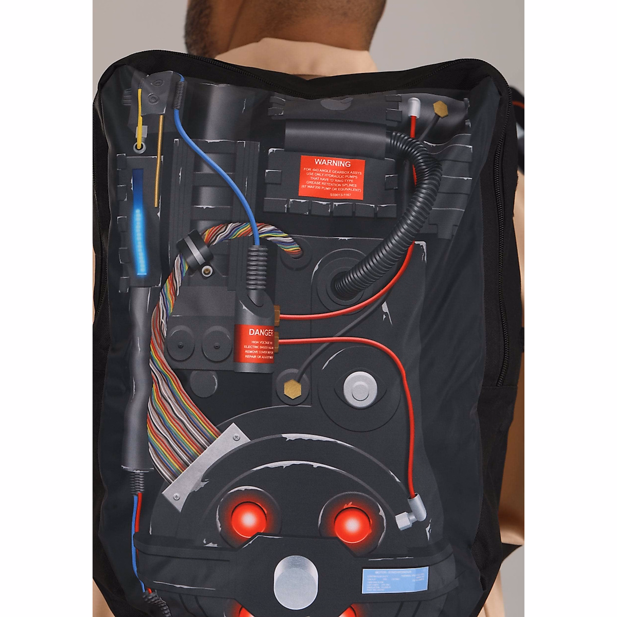 Deluxe Plus Size Ghostbusters Halloween Costume | Adult Ghostbusters Jumpsuit Uniform with Proton Pack for Men 4X Brown