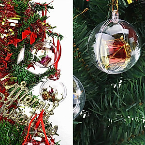 ufun Clear Ornaments for Crafts, Fillable Christmas Balls 2.36inch Transparent Plastic Hanging Home Decor Xmas Wedding Garden Tree Party Gift Box Decoration 12 Pack