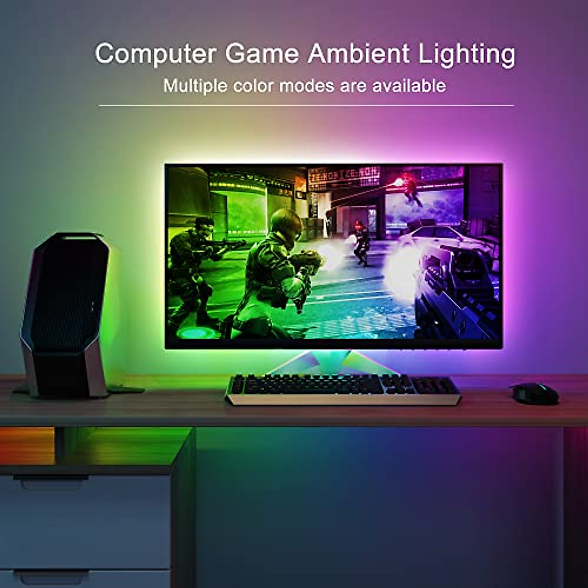 ONSTUY LED Strip Lights 6.56ft for 40-60in TV, USB LED TV Backlight Kit with Remote,RGB Color Changing - 16 Color 5050 LEDs Bias Lighting for HDTV
