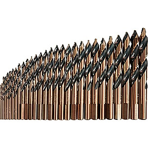 KnKut 29 Piece Mechanics Length Step Point Drill Bit Set 1/16"-1/2" by 64ths