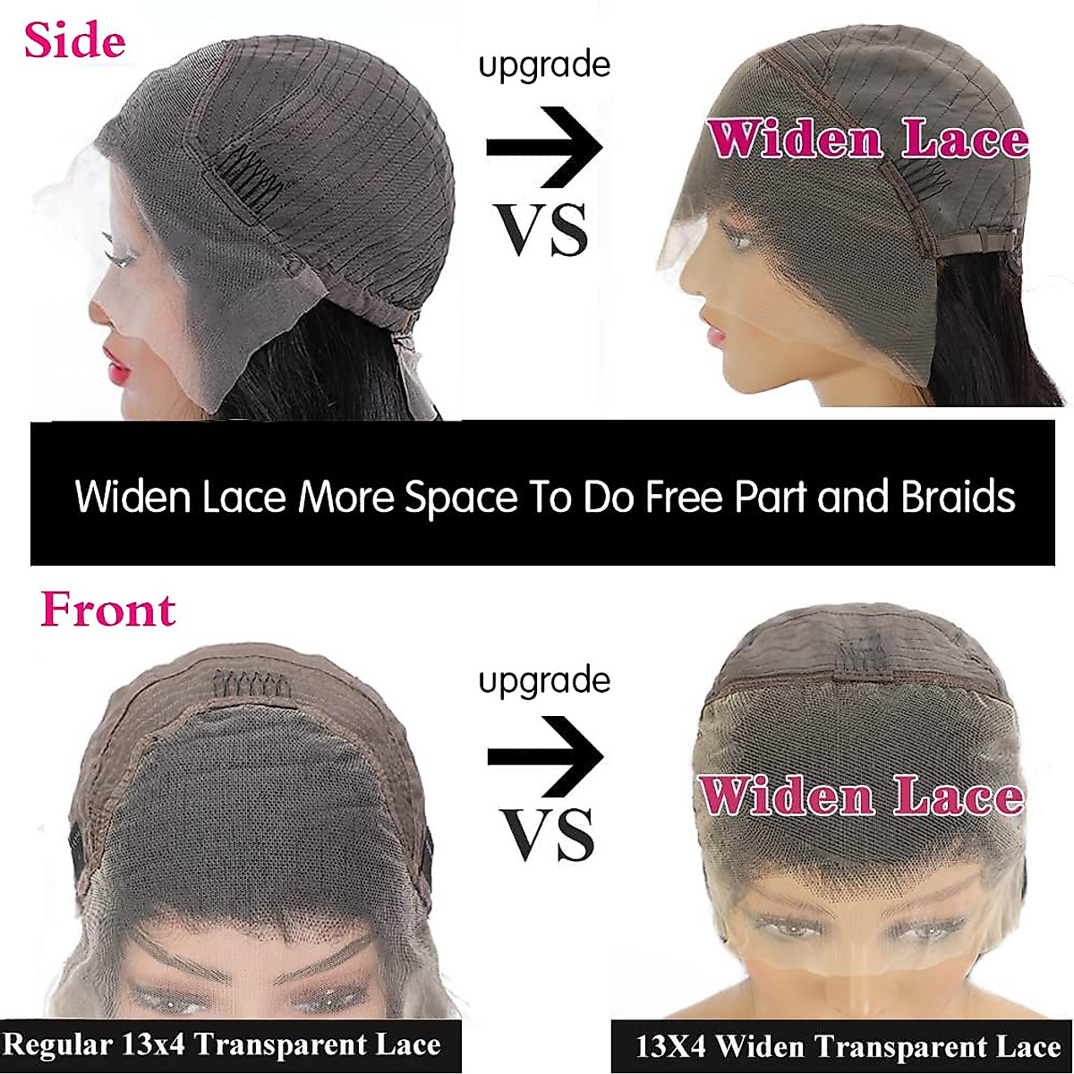 Straight Lace Front Wigs 13x4 HD Transparent Lace Front Wigs Glueless Wigs Human Hair Pre Plucked with Baby Hair 180% Density Lace Frontal Wigs for Black Women Natural Color (20inch)