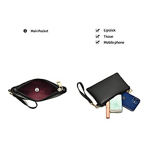 XIAOYU Purses and Handbags for Women Fashion Tote Bag Shoulder Bag Top Handle Satchel Purse Set 2pcs (Black)