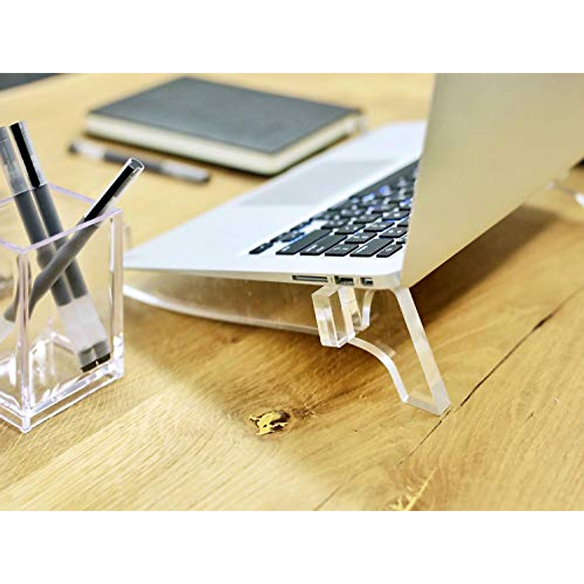 STYLEZONE Portable Acrylic Laptop Stand Detachable Laptop Raiser Laptop Cooling Support Holder Compatible with MacBook Air Mac Pro Dell Notebooks 11-17 Inch