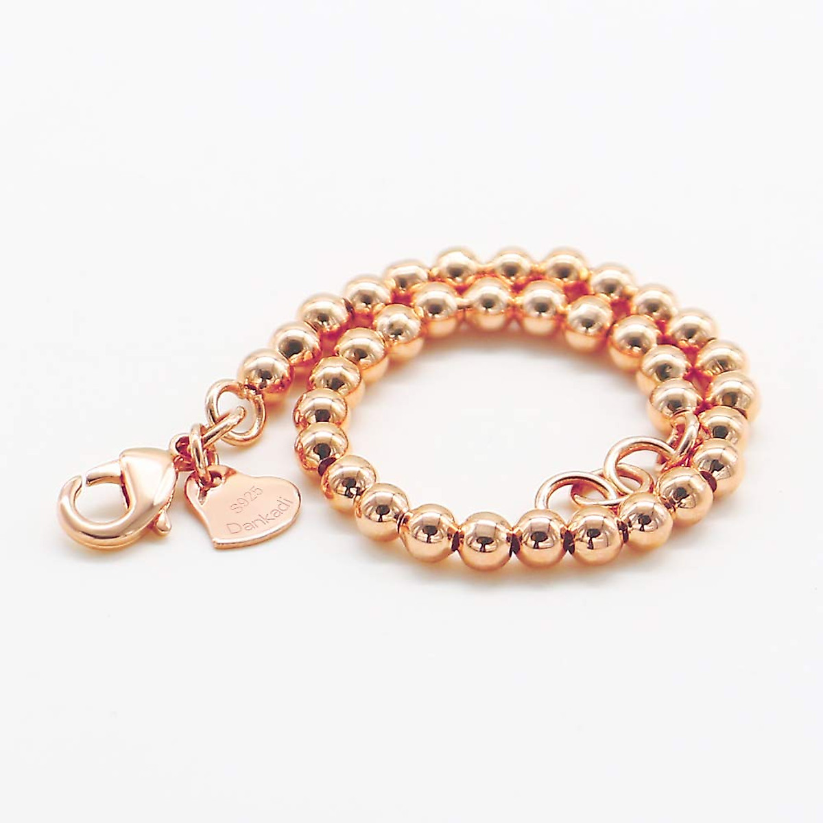 Dankadi New Women's 925 Sterling Silver Bracelet Minimalist 4-6MM Round Bead Chain Solid Silver Bracelet Charm Jewelry Lobster Claw Clasp (Silver 4mm16cm)