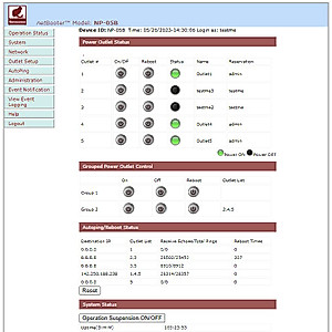 Synaccess netBooter NP-05B Remote Switched PDU with 5 Power Outlets, 120V/15A. Control via Web, telnet, or USB