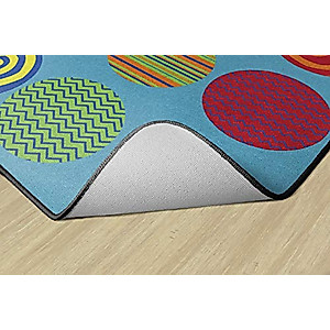 Flagship Carpets Patterned Circles Colorful Multicolor Seating Carpet for a Gathering Place, Children's Classroom Rug or Kids Educational Area, 6' x 8'4", Seats 24, Rectangle