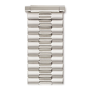 Speidel Men's Stainless Steel Comfortable Stretch Watch Band Silver Tone Tone Replacement Strap, 16-22mm, Straight End End with No Clasp, Long