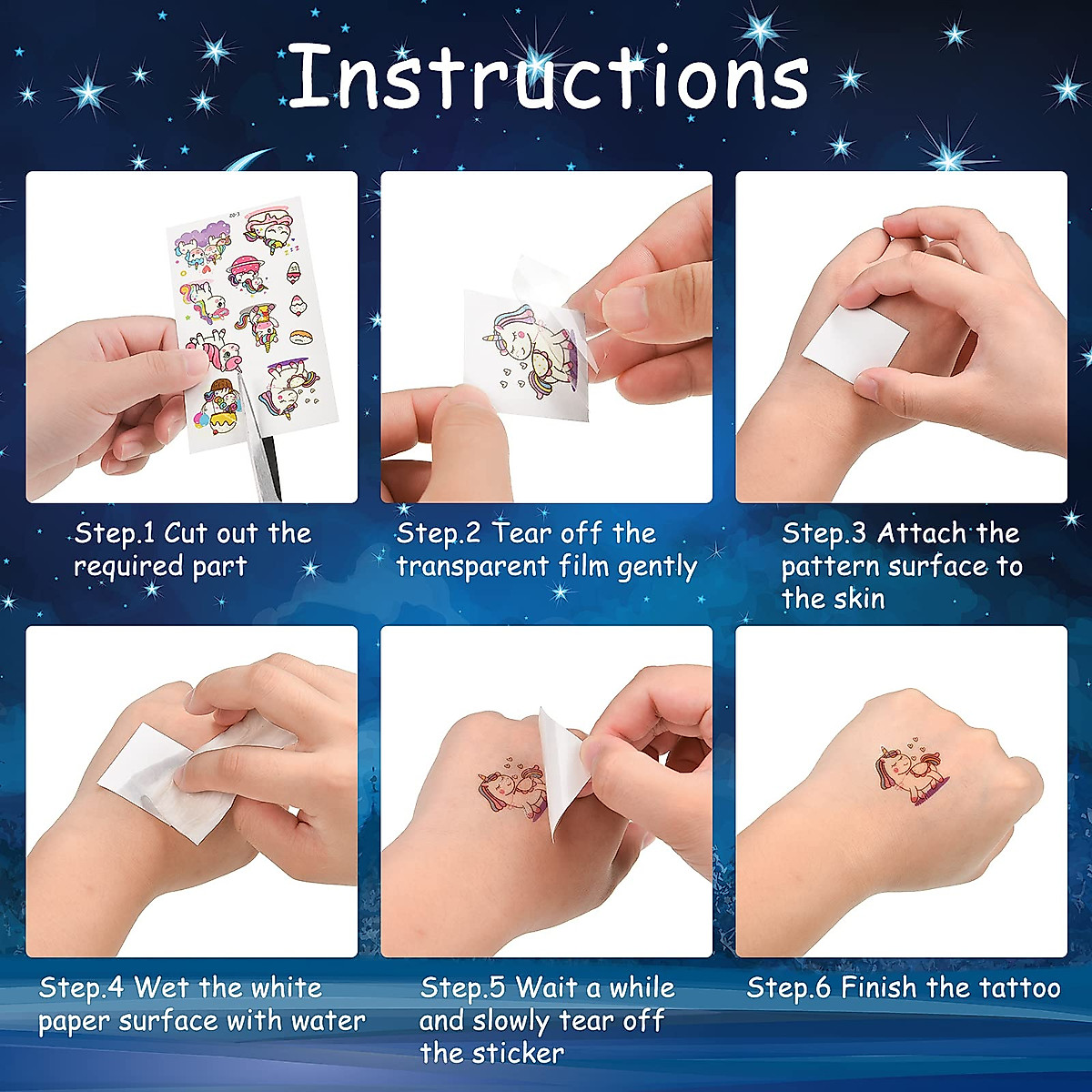 Maitys 20 Sheets 228 Pieces Luminous Unicorn Temporary Tattoos for Kids Glow in The Dark Tattoos Unicorn Games Toys for Girls Kids Birthday Party Supplies Decoration, 10 Styles