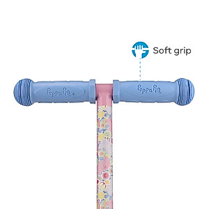 Peppa Pig Self Balancing Kick Scooter with Light Up Wheels, Extra Wide Deck, 3 Wheel Platform, Foot Activated Brake, 75 lbs Limit, Kids & Toddlers Girls or Boys, for Ages 3 and Up