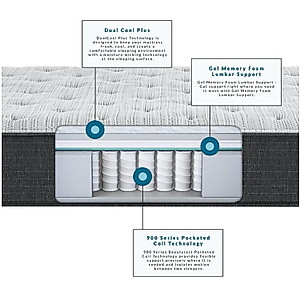 Beautyrest Silver BRS900 12” Extra Firm King Mattress, Cooling Technology, Supportive, CertiPUR-US, 100-Night Sleep Trial, 10-Year Limited Warranty, White