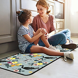 Ksoemar Cat Rugs and Mats Kitchen Floor Mats for in Front of Sink, Anti Fatigue Floor Mat for Kitchen, Padded Kitchen Mats for Standing and Kitchen Matt for Standing for Kitchen Decor 17"X30"+17"X47"