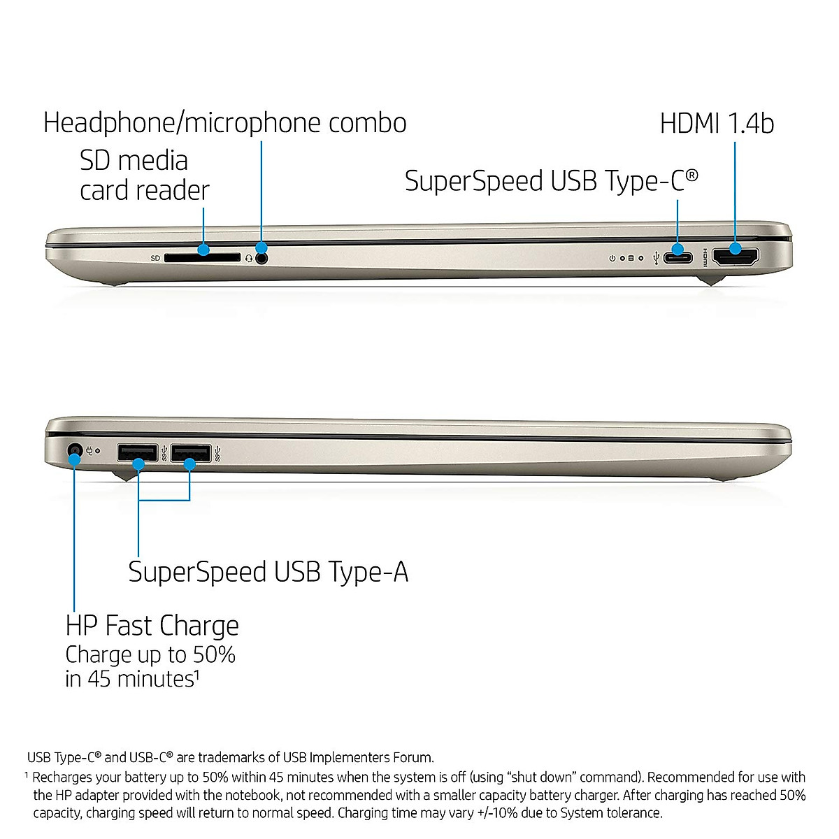 HP Pavilion Laptop (2021 Latest Model), AMD Athlon 3050U Processor, 16GB RAM, 256GB SSD, Long Battery Life, Webcam, HDMI, Bluetooth, WiFi, Gold, Win 10 + Oydisen Cloth
