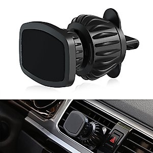 gunhunt 1 PC Snap-on Car Phone Holder, 2.36" x 1.57" 360° Rotating Air Outlet Multifunctional Navigation Bracket, Suitable for Conventional Horizontal Air Outlets Such as Horizontal/Vertical (Black)
