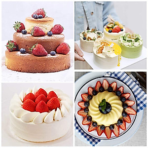 Round Cake Pans Silicone Molds for Baking, Red, Set of 3, Bakeware Pan for Layer Cakes, Cheese Cakes, Bread, Chiffon and Rainbow CakeNonstick&Quick Release Baking Pans(4 Inch, 6 Inch, 8 Inch)