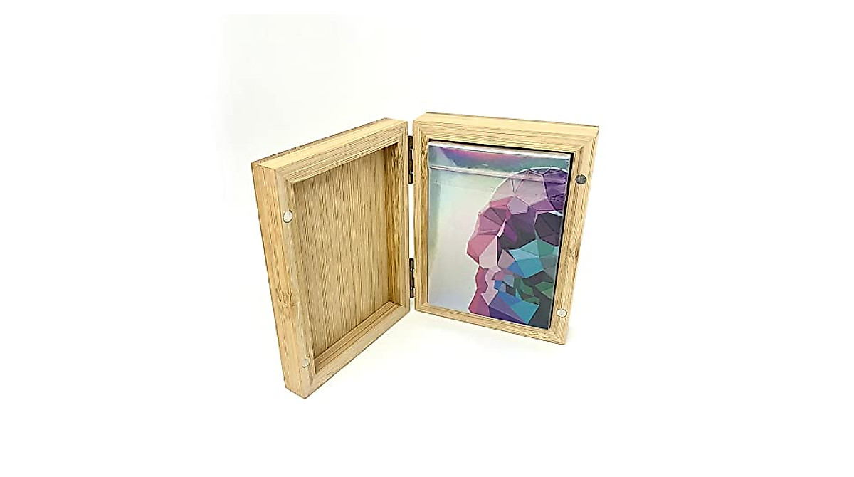 Premium Bamboo Card Storage Box - Magnetic Lid Wood Case