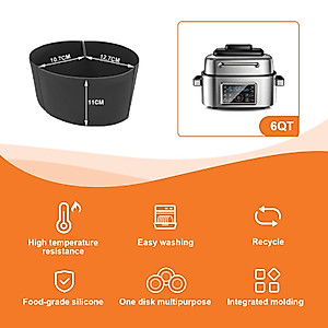 HYueaph Slow Cooker Divider Liner Reusable Leakproof Silicone Insert Divider Instant Pot Liners BPA Free Disahwasher Safe for 6 Quart Pot (3pcs)