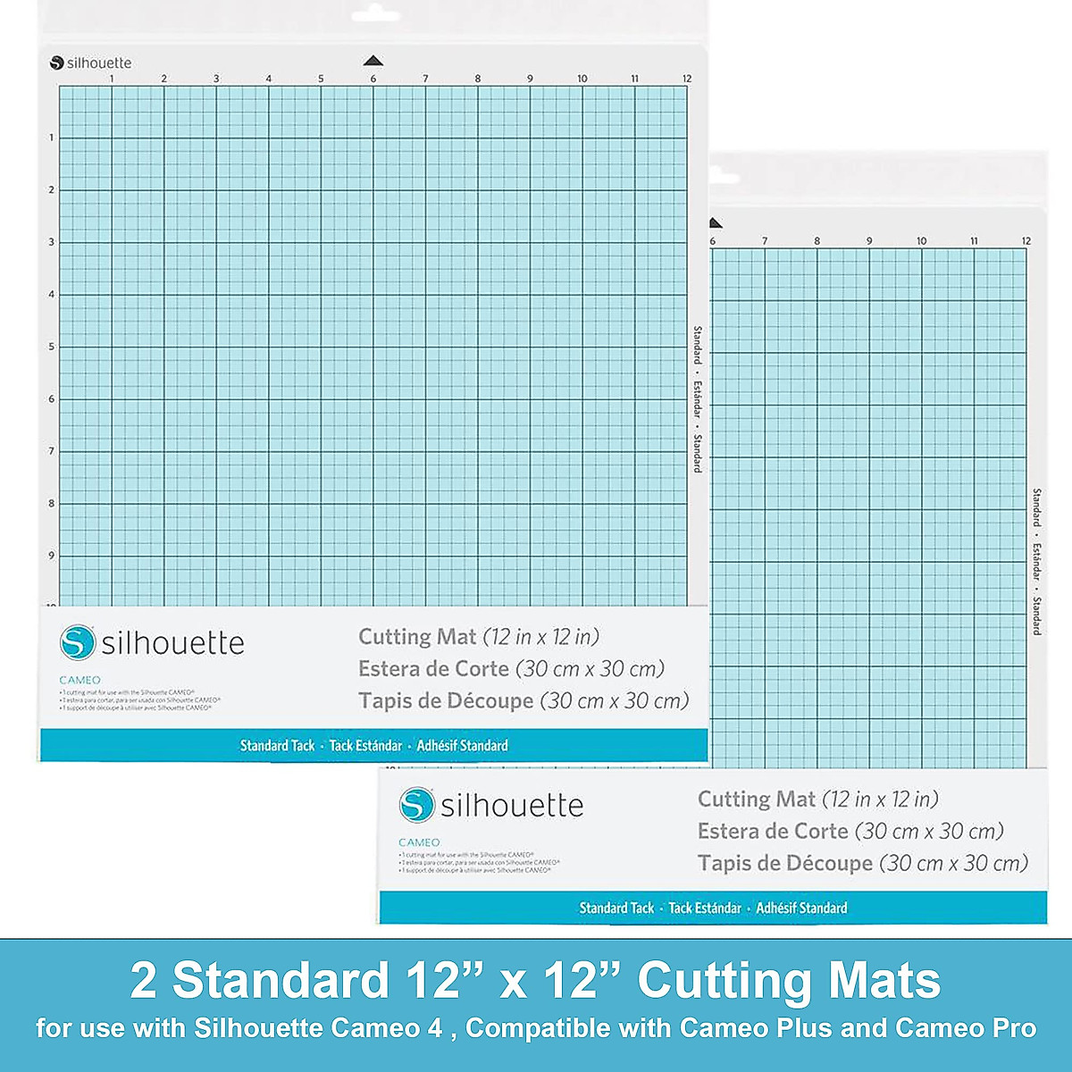 Silhouette Cameo 4 Autoblade and Standard Mat Doubles Pack Includes (2) 12 inch Standard Mat, (2) AutoBlade for use with the Cameo 4 and 50 Designs