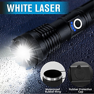 KAEROS Tactical Led Flashlight - flashlights high lumens, Small Flashlight, Waterproof, Rechargeable Flashlight with 5 Modes, flashlights for Emergencies, for Work, Dog Walking Flashlight