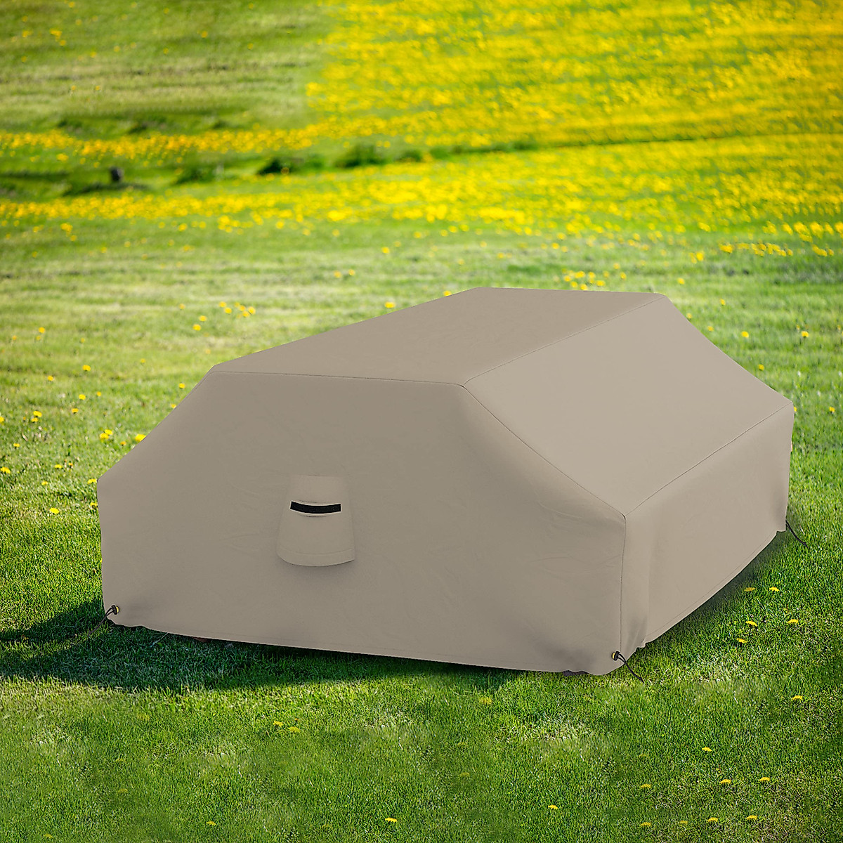 Covers & all Picnic Table Cover, 12 Oz Waterproof UV & Weather Resistant Protector, Outdoor Patio Table Bench Outside Furniture Cover with Air Vents & Drawstrings (72”L x 57”W x 30”H, Beige)