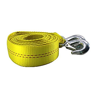 HFS (R) 4.5 Ton 2 Inch x 20 Ft. Polyester Tow Strap Rope 2 Hooks 10000lb Towing Recovery