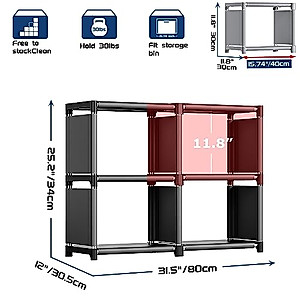 Mavivegue Book Shelf, 4 Cube Storage Organizer, DIY Bookcase, Metal Cube Bookshelf,Book case for Bedroom, Living Room,Office,Closet Storage Organizer, Black Cubicle Storage Rack